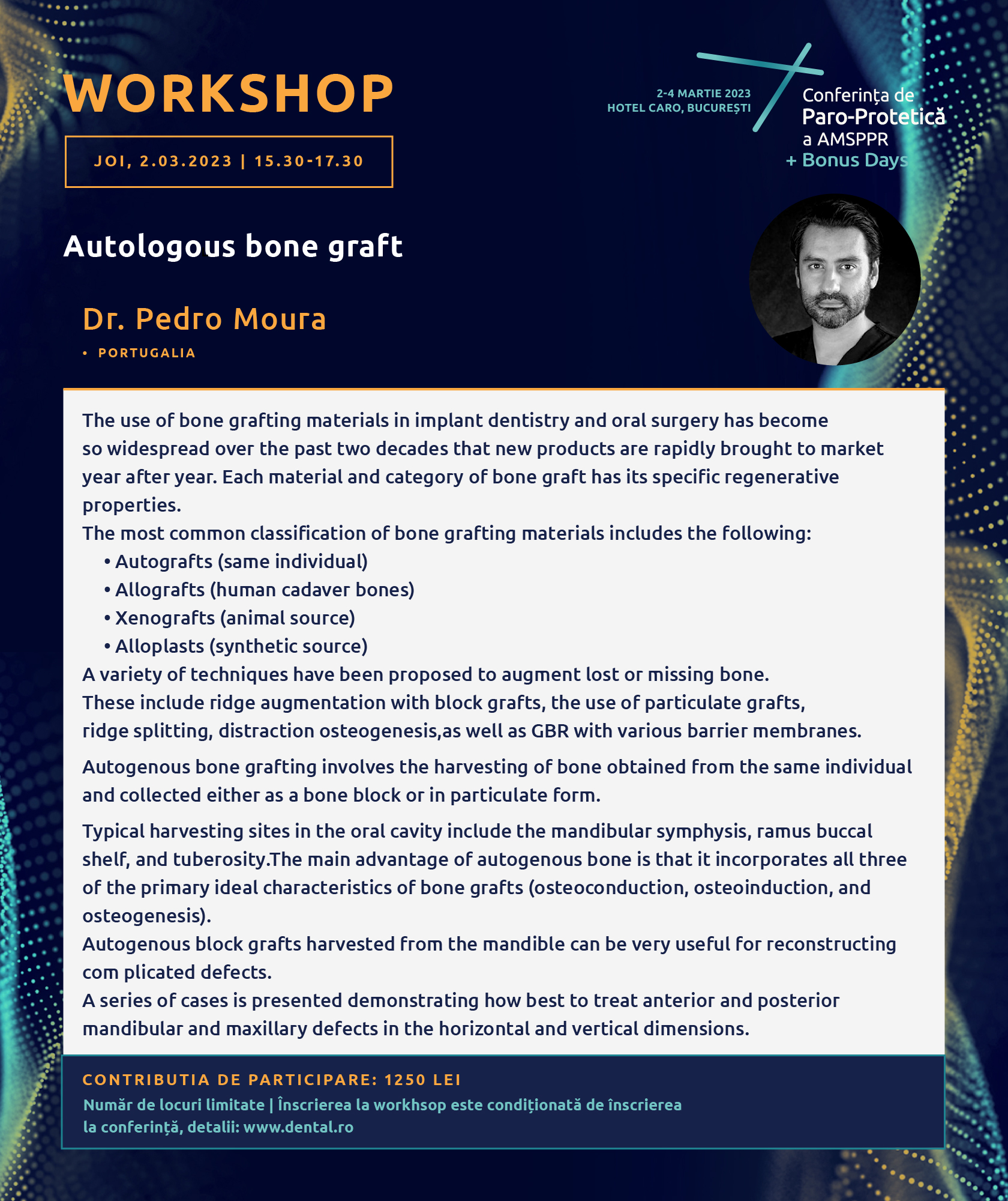 Workshop: Autologous bone graft